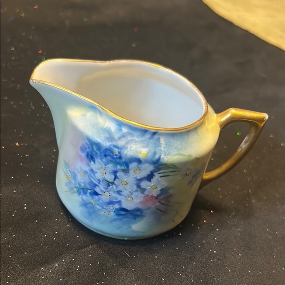 MZ Austria | Art | Mz Austria Floral Blue And Gold Creamer | Poshmark